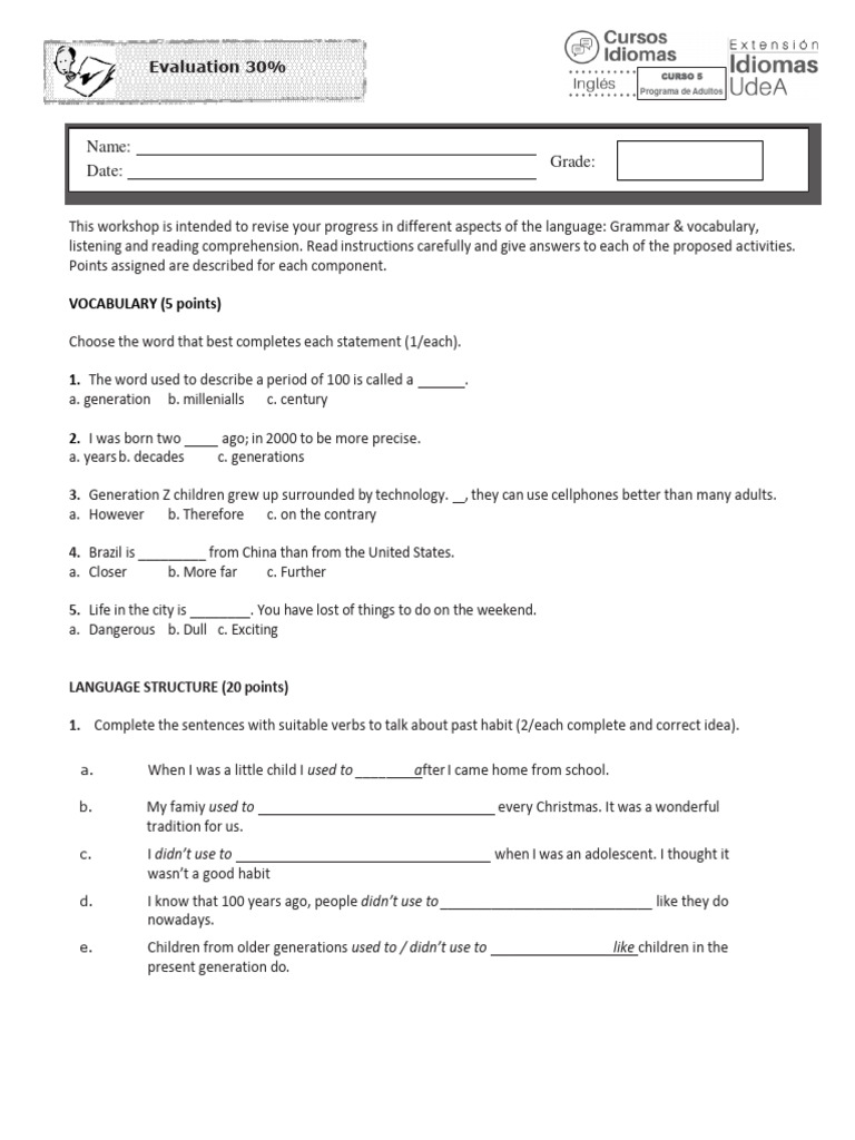 Pia 5 Exam | PDF | Vocabulary | Linguistics