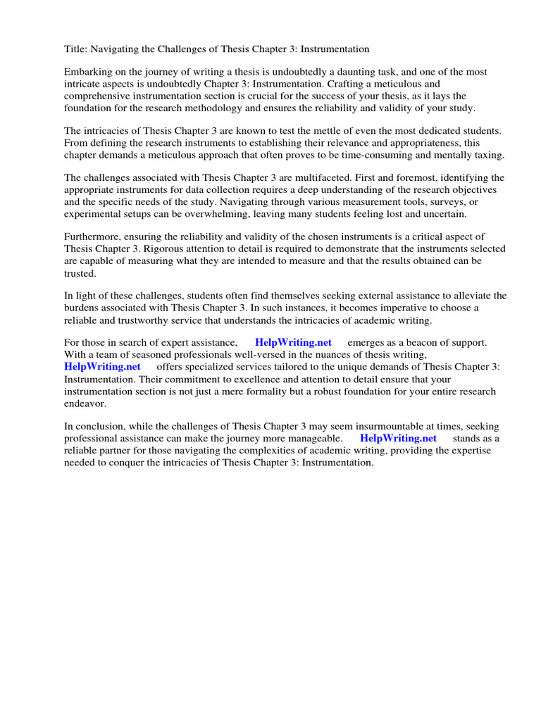 Thesis Chapter 3 Instrumentation | PDF | Methodology | Qualitative Research