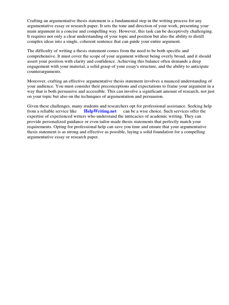 How To Make A Argumentative Thesis Statement | PDF | Essays | Thesis