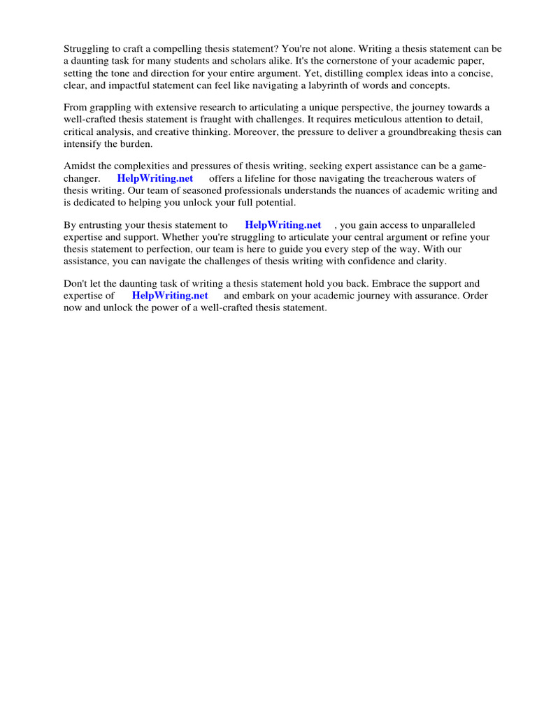 Mastering Thesis Statement Writing | PDF | Essays | Thesis