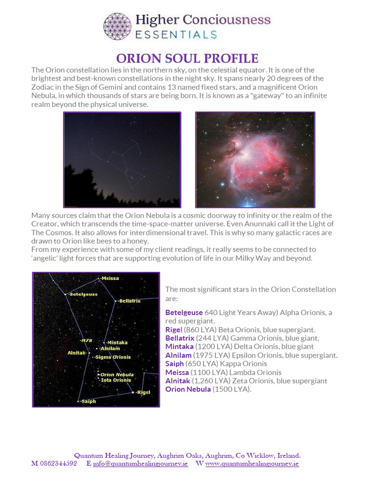 Orion Pdf Stellar Groupings Sky Regions