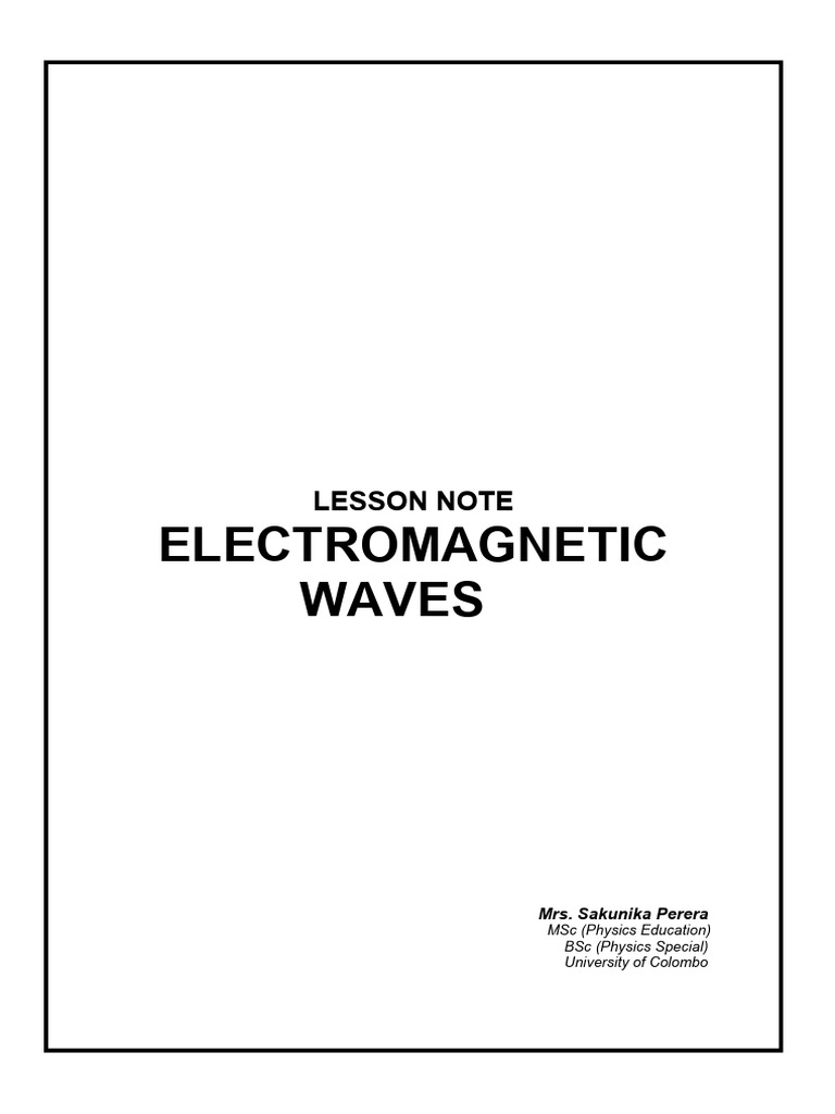 Electromagnetic Waves and Dispersion | PDF | Electromagnetic Spectrum ...