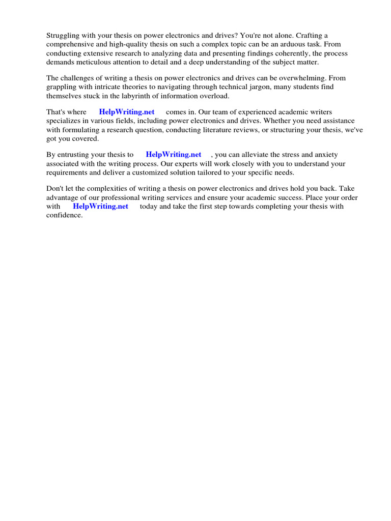 Thesis On Power Electronics and Drives | PDF | Power Electronics ...