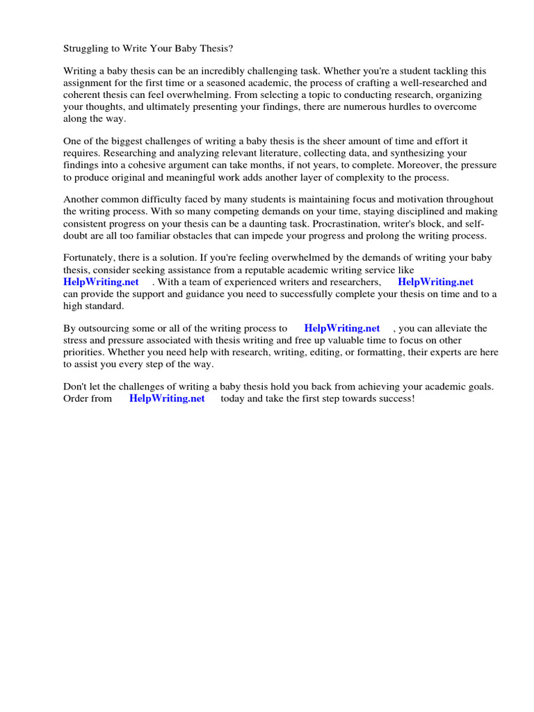 Write Baby Thesis | PDF | Thesis | Advertising