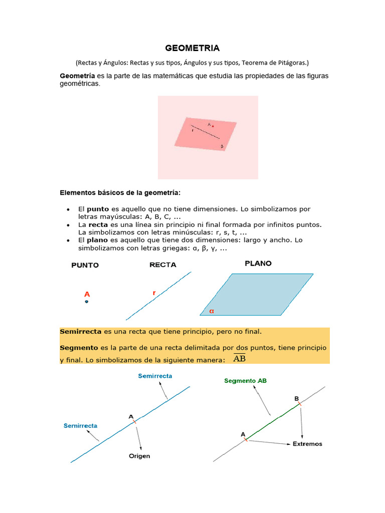 Unidad-3 Recta y Angulos | PDF