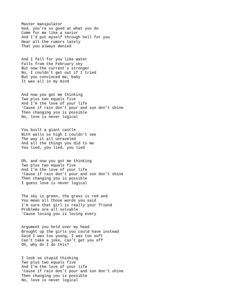 Letra Logical - Olivia Rodrigo | PDF Letra Logical - Olivia Rodrigo | PDF