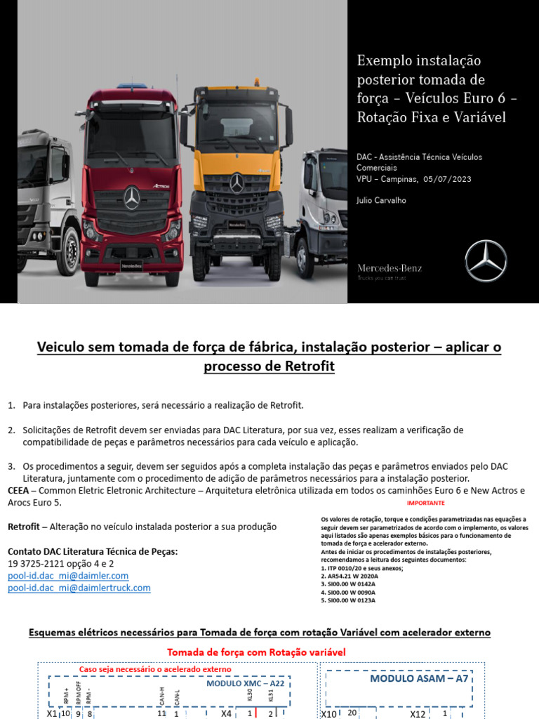 Exemplo Instalação Posterior Tomada de Força - Veículos Euro 6 ...