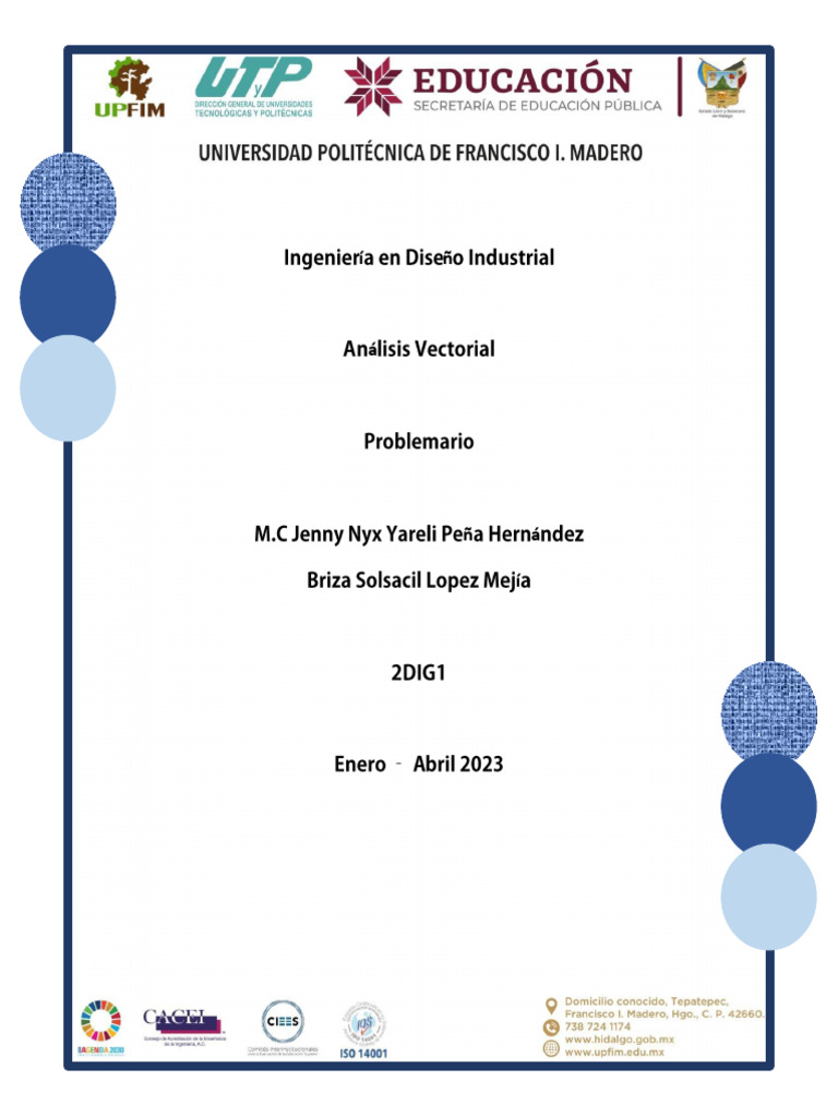 Problemario 3 Analisis Vectorial | PDF | Vector Euclidiano | Geometría euclidiana