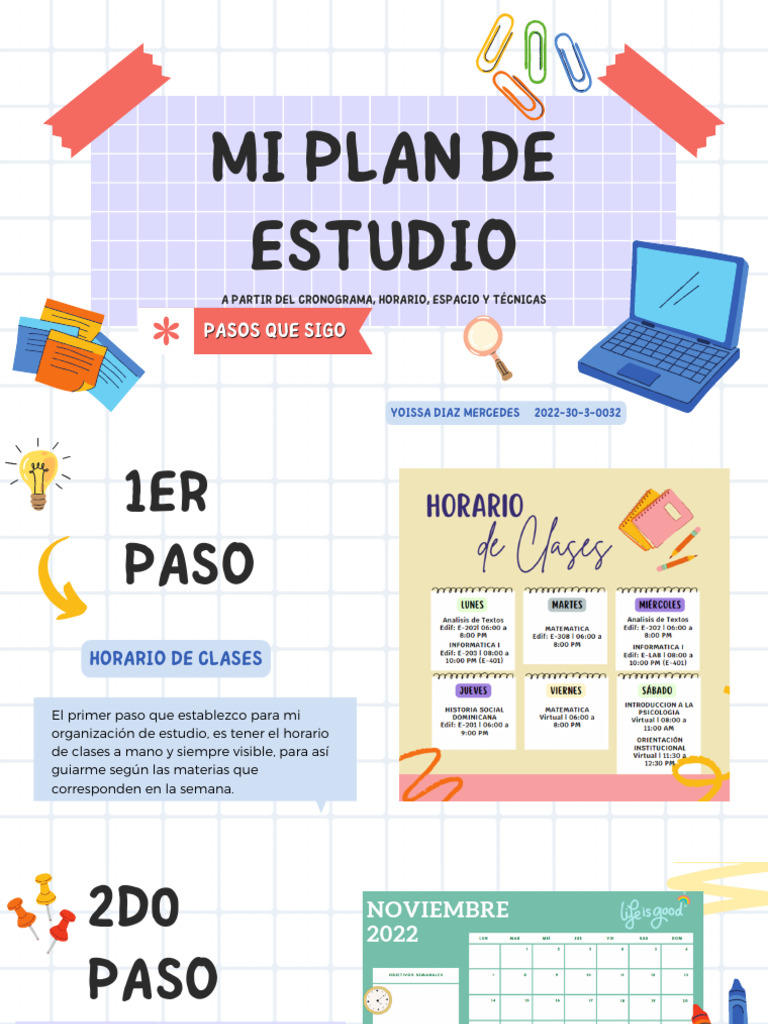 MI PLAN DE ESTUDIO - CRONOGRAMA (1) | PDF