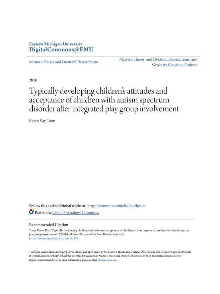 Typically Developing Children - S Attitudes and Acceptance of Child ...