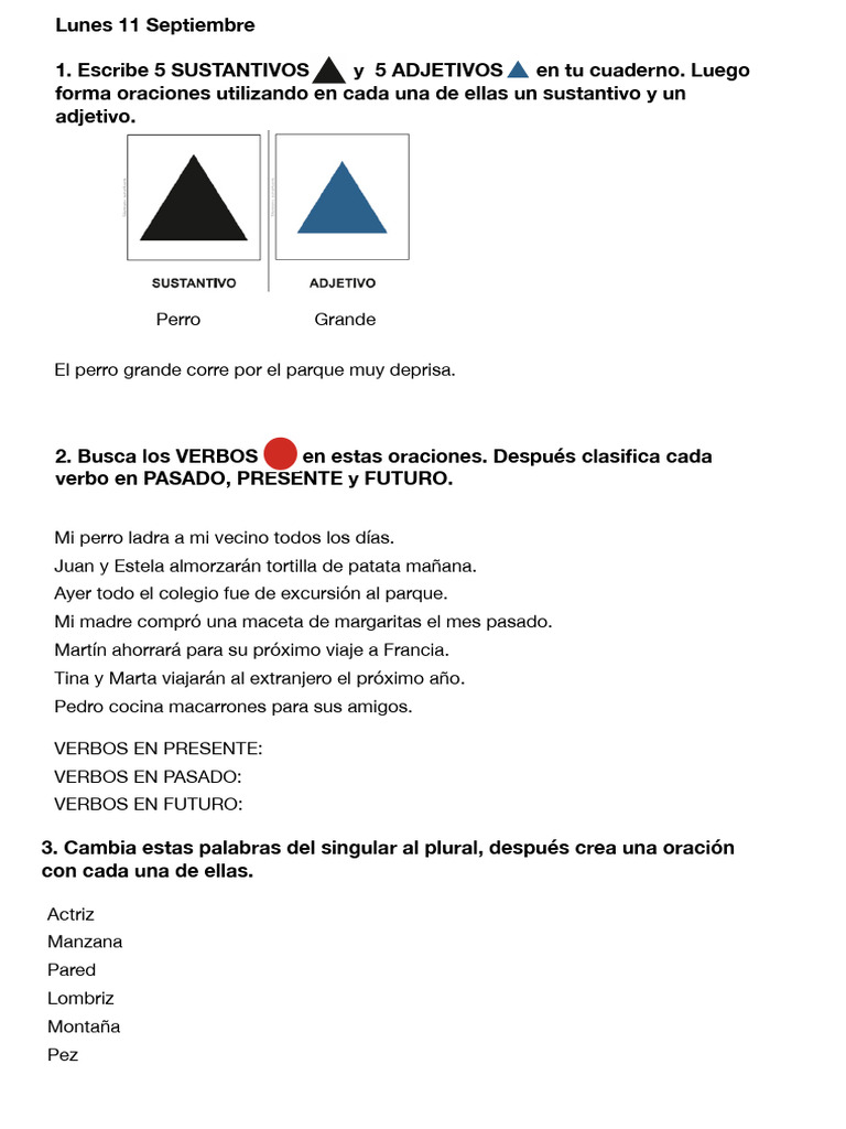 Actividades de Gramática para Estudiantes | PDF | Artes del Lenguaje y ...