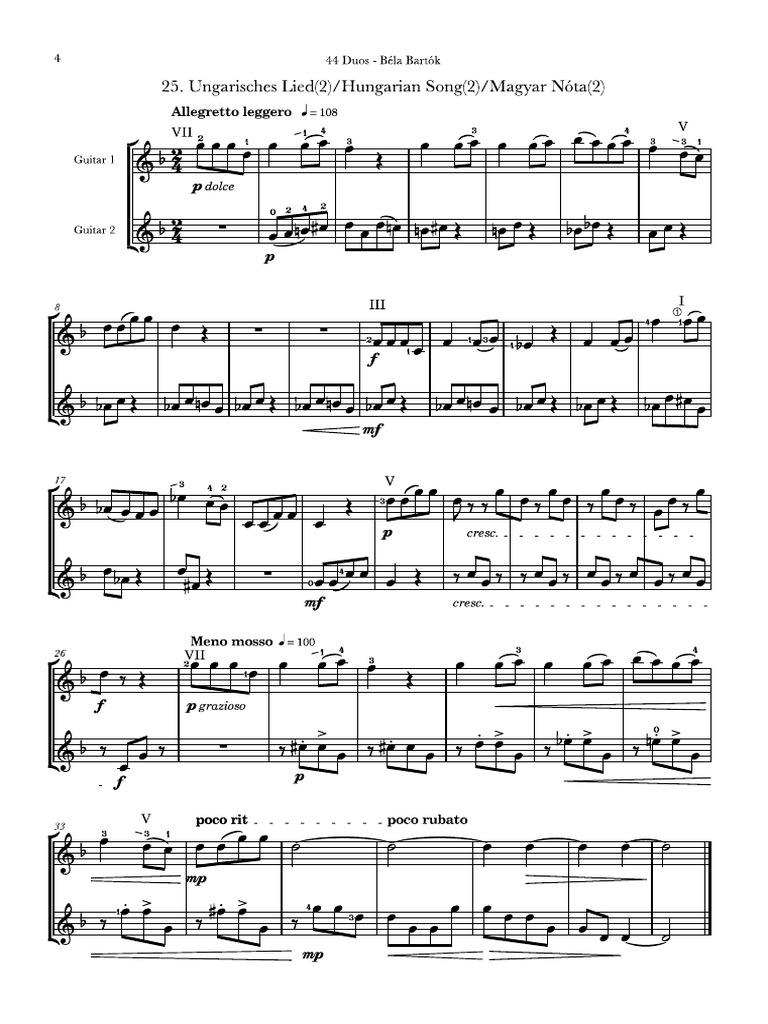 44 Duos - Bartók #25 | PDF