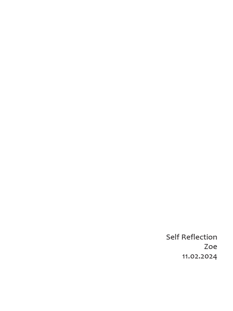 Zoe - Self Reflection - 1 | PDF | Space | Experience