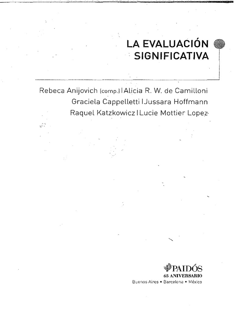 Camilloni, A. La Validez de La Enseñanza y La Evaluación | PDF ...