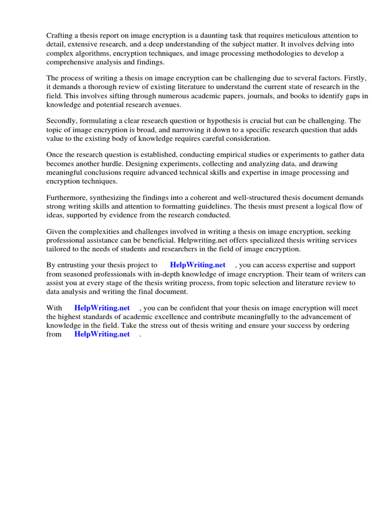Thesis Report On Image Encryption | Download Free PDF | Cryptography | Encryption