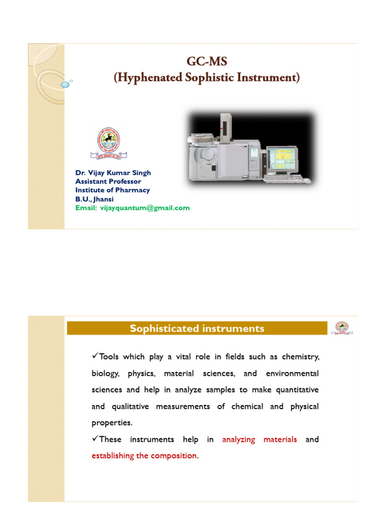 GC-MS: Techniques and Applications | PDF | Gas Chromatography | Mass ...