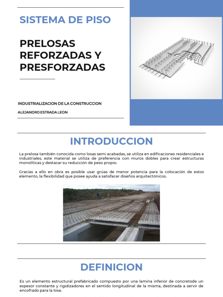 Exposición Prelosas | Descargar gratis PDF | Hormigón | Ingeniero civil