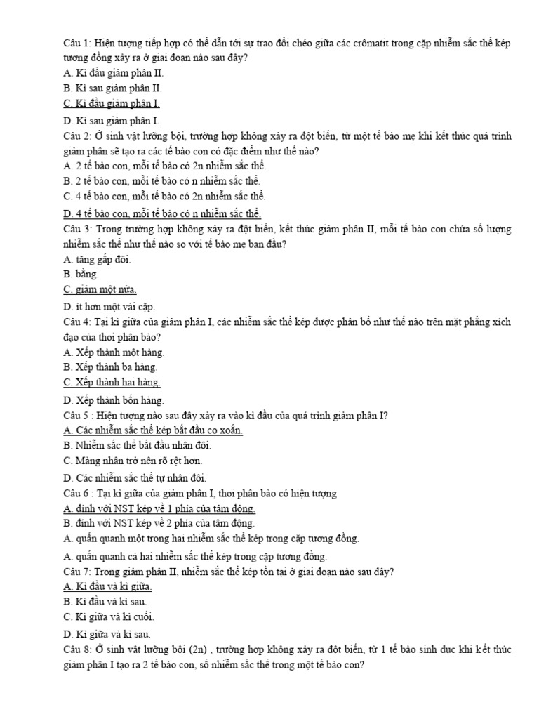 HS de Cuong Giua Ki II Sinh 10 | PDF