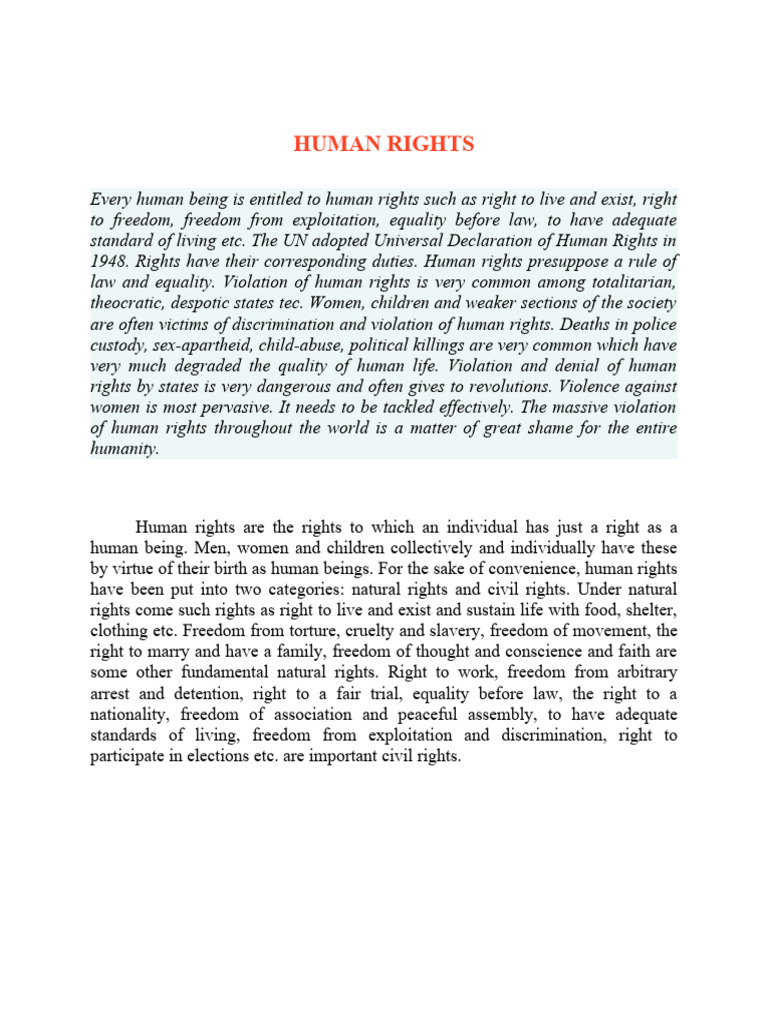 Unit 12 Human Rights | PDF | Human Rights | Justice
