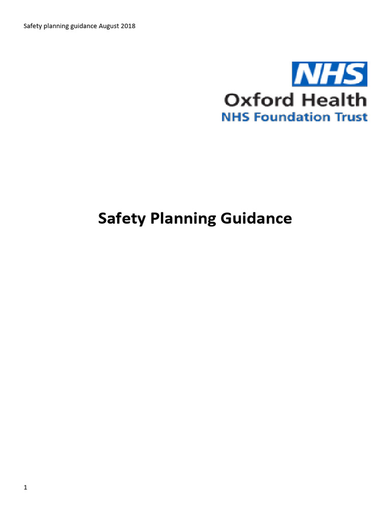 Ohft Safety Planning Guidance | PDF | Suicide | Thought