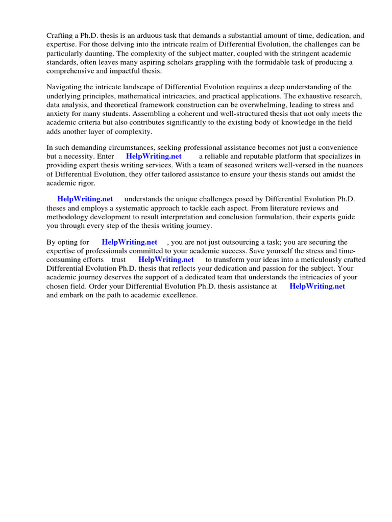 Differential Evolution PHD Thesis | PDF | Mathematical Optimization | Thesis