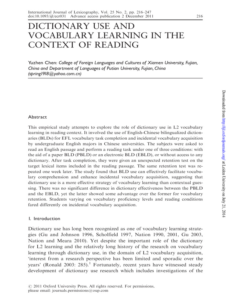 Chen - 2012 - Dictionary Use and Vocabulary Learning in The Context of ...