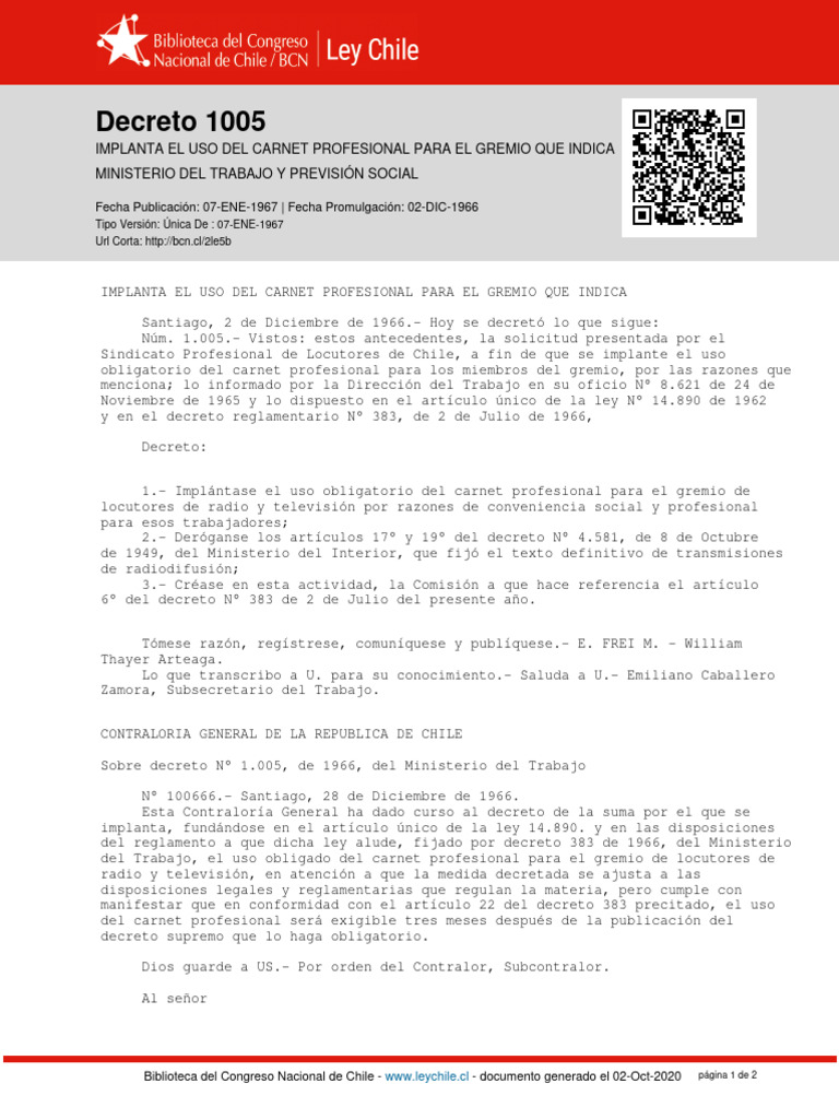 Decreto 1005 | PDF | Gobierno | Gobernancia