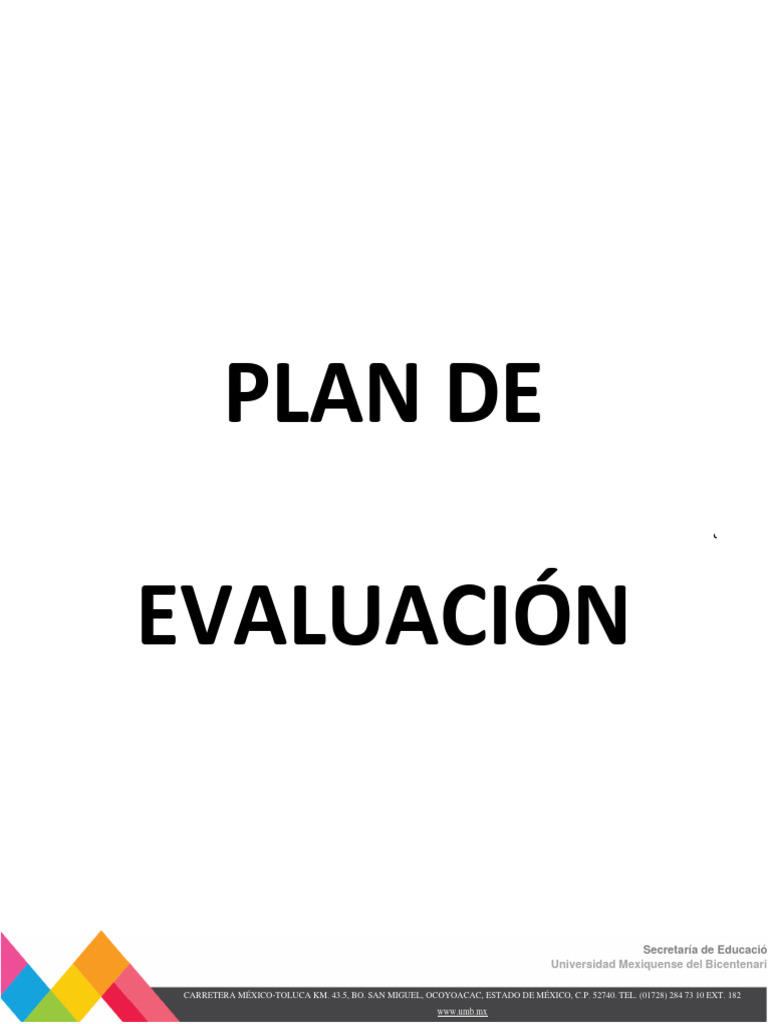 Plan de Evaluacion C | PDF | Enfermería | Evaluación