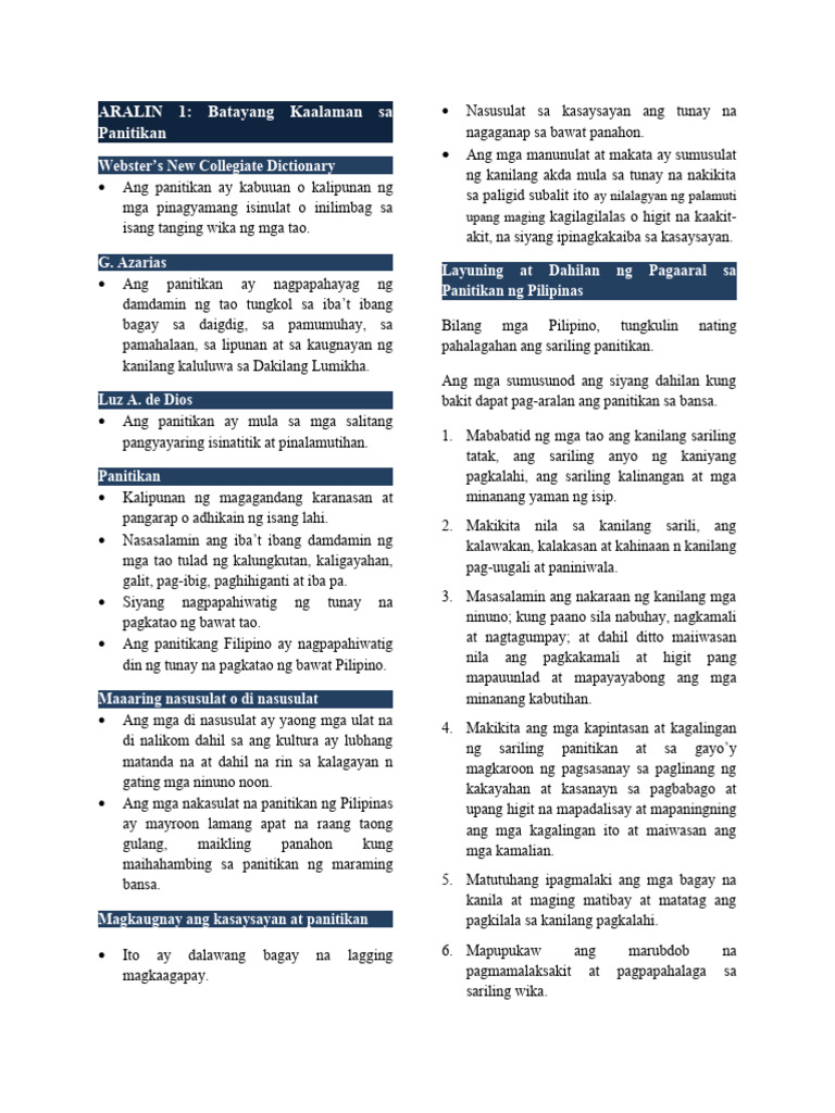 SOSLIT Aralin 1-2 - PCP | PDF