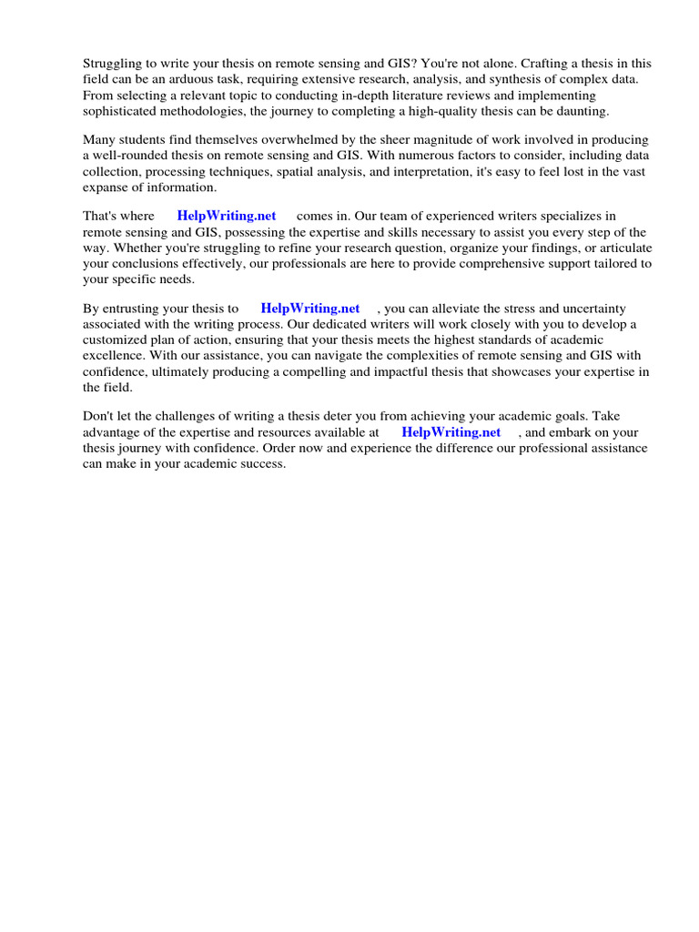 Remote Sensing and Gis Thesis Topics | PDF | Geographic Information System | Remote Sensing