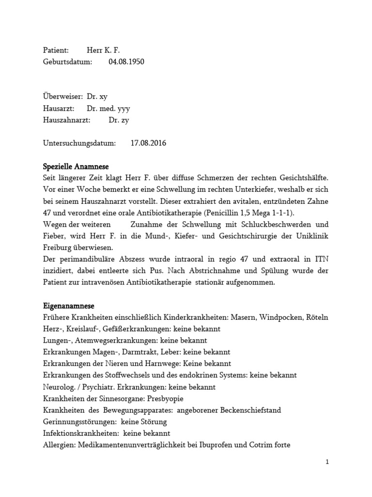 Arztbrief FB1 | PDF