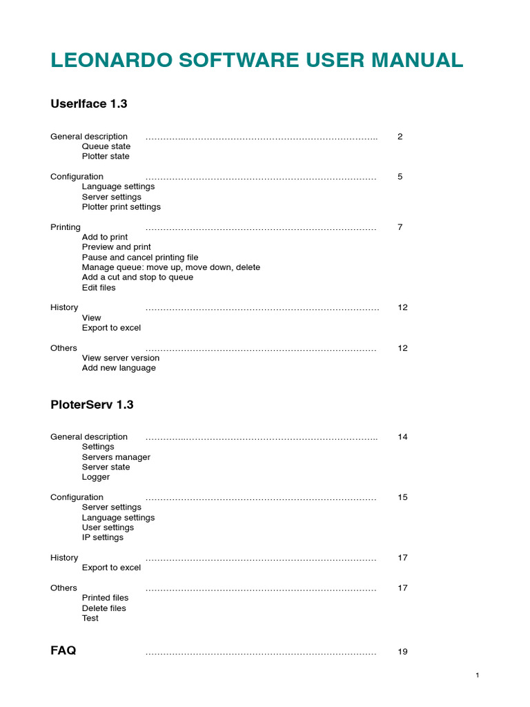 Plotter Leonardo - User Manual - ENG | PDF | Computer File | Server (Computing)