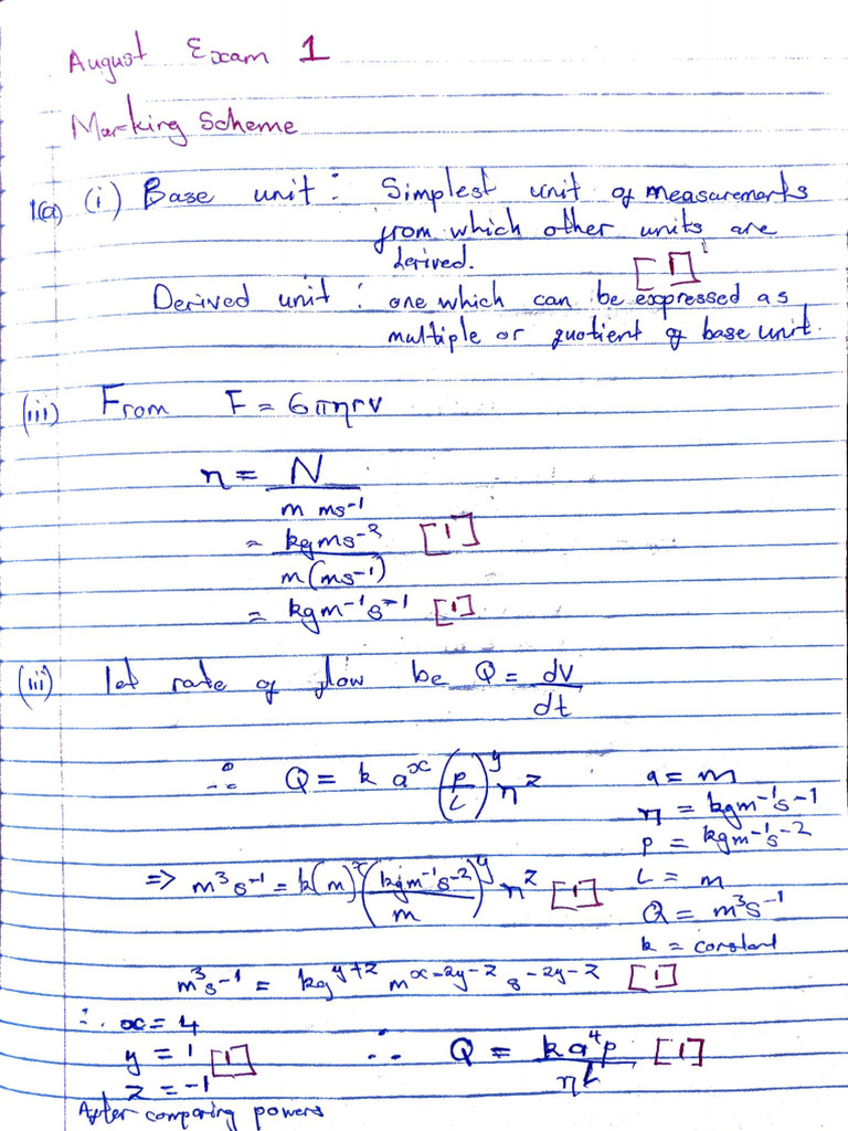 MS - Physics Straight As - August Exam 1 | PDF