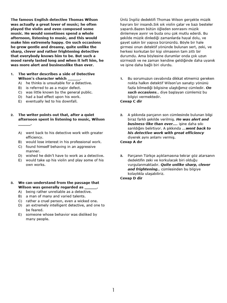 YDS Reading Passages | PDF