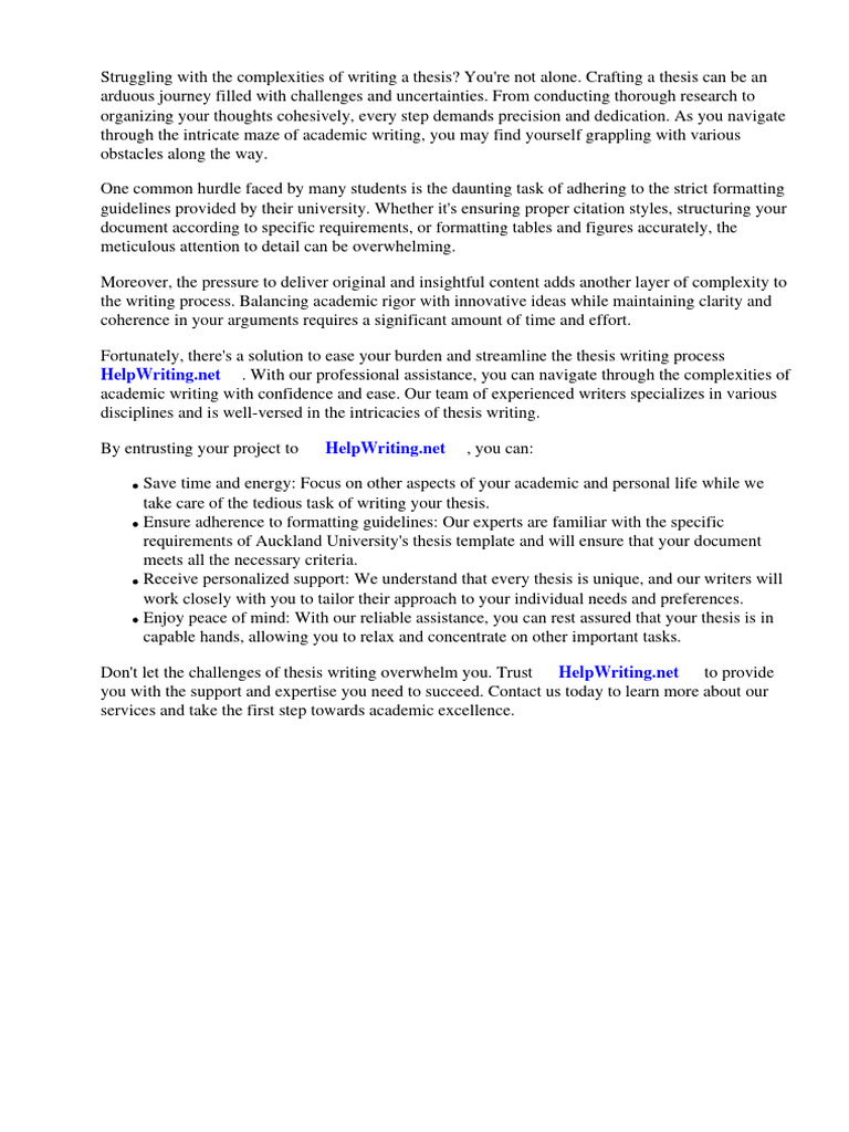 Auckland University Thesis Template | PDF | Thesis | Page Layout