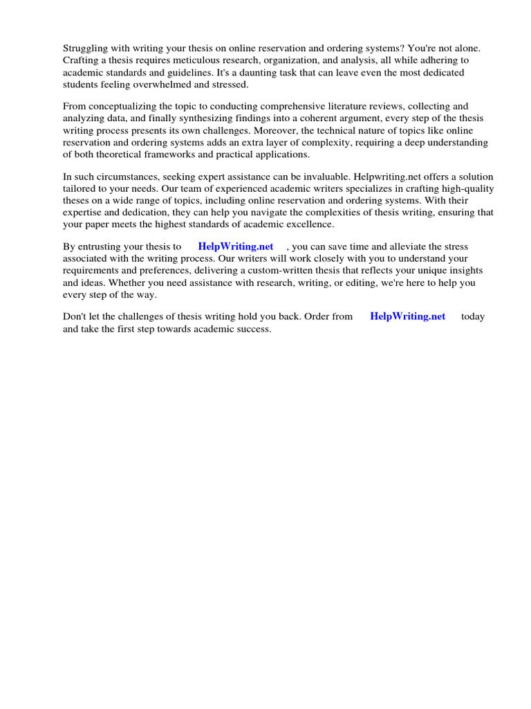 Online Reservation and Ordering System Thesis | PDF | Databases | Search Engine Optimization