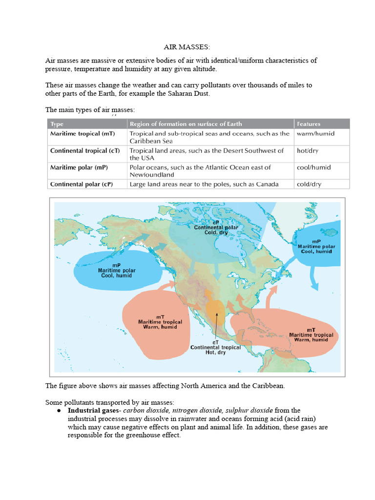 Air Masses and Fronts | PDF | Atmosphere Of Earth | Atmospheric ...