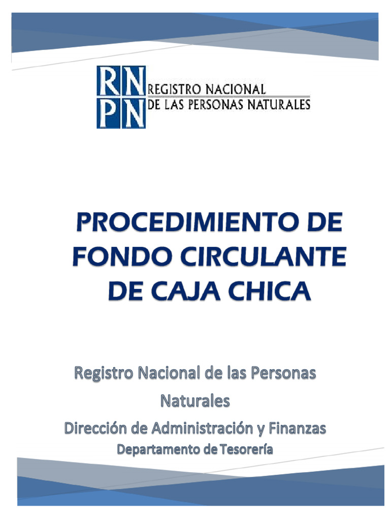 Procedimiento Fondo Circulante de Caja Chica | Descargar gratis PDF | Cheque | Contabilidad