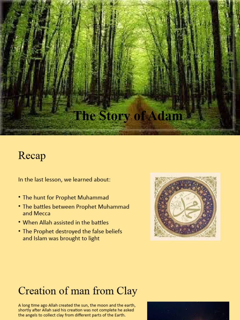 The Story of Prophet Adam | PDF | Adam | Cain And Abel