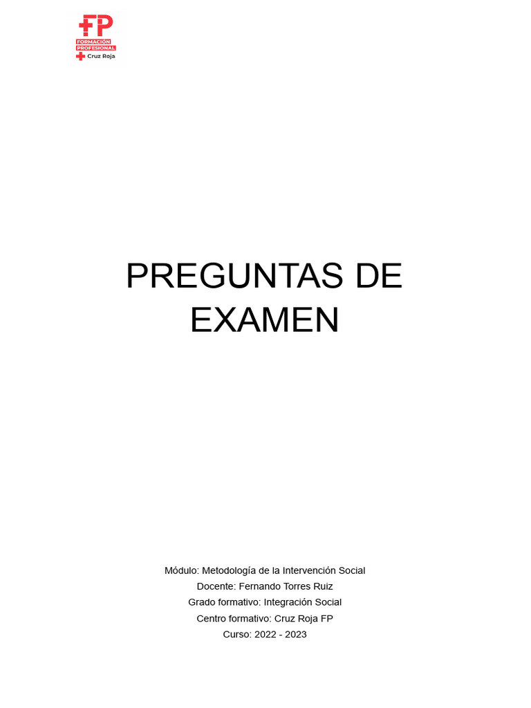 Preguntas de Examen (Metodología) | PDF | Planificación | Publicidad Preguntas de Examen (Metodología) | PDF | Planificación | Publicidad