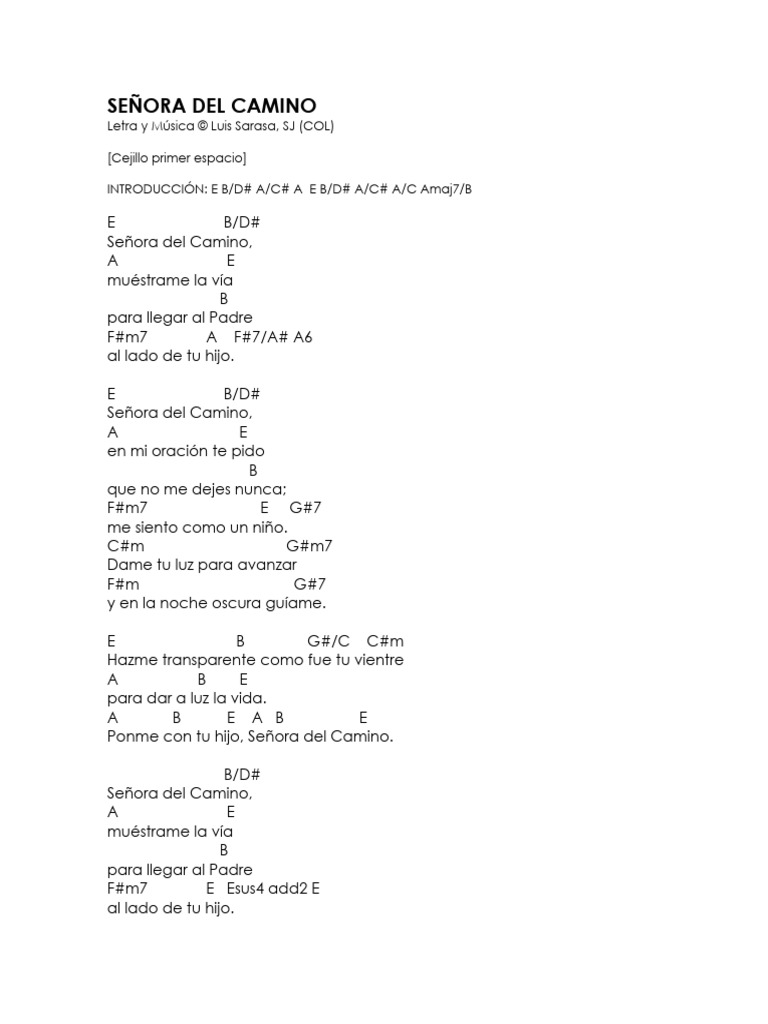 Señora Del Camino ACORDES | PDF