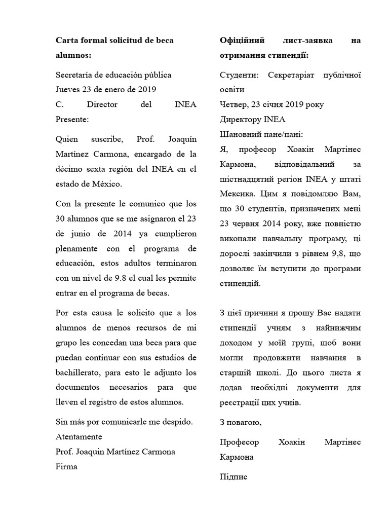 Cartas Formales Pdf