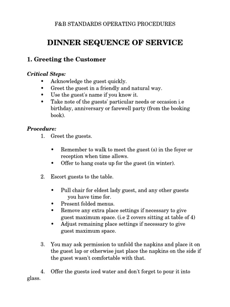 Dinner Sequence of Service | Entrée | Tableware