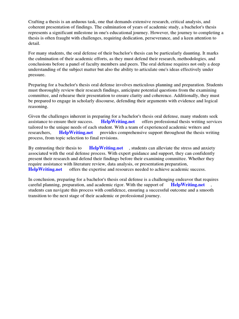 Bachelor Thesis Oral Defense | PDF | Thesis | Science