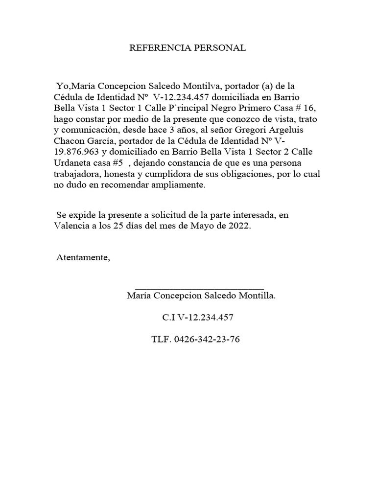 Modelo de Referencia Personal | PDF