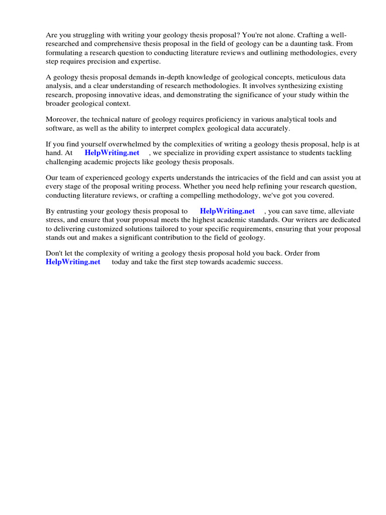 Geology Thesis Proposal Example | Download Free PDF | Methodology | Geology