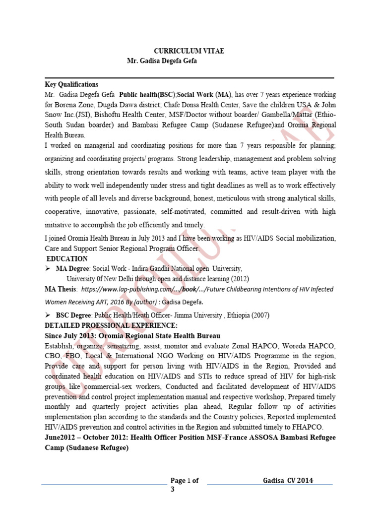 Curriculum Vitae | PDF | Clinic | Patient