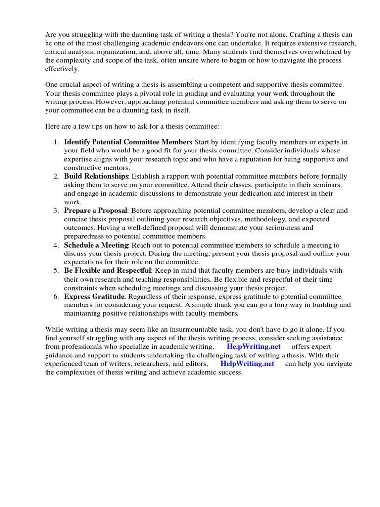 How To Ask For Thesis Committee | PDF | Thesis