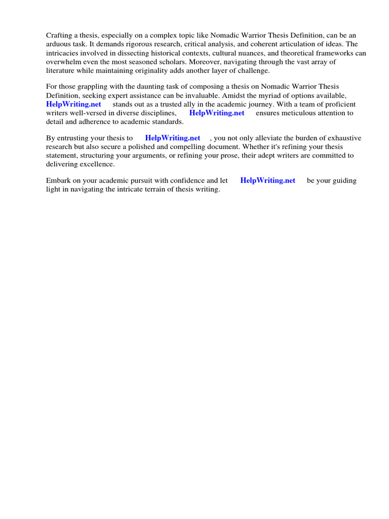 Nomadic Warrior Thesis Definition | PDF | Nomad | Phoenicia