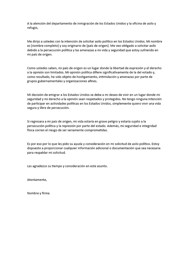 Solicitud de Asilo Político en EE. UU. | PDF | Política